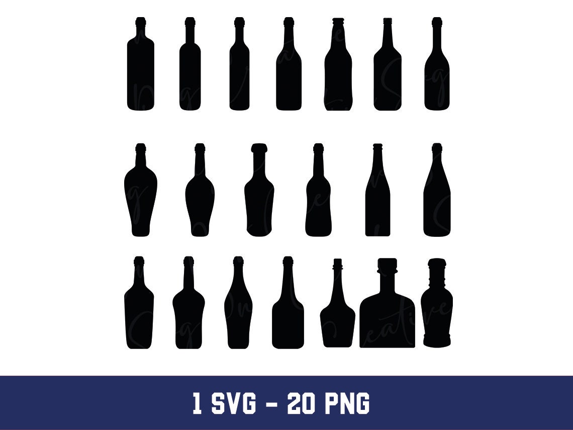 Bottles Silhouettes SVG Vine Bottles Silhouettes Png 20 - Etsy