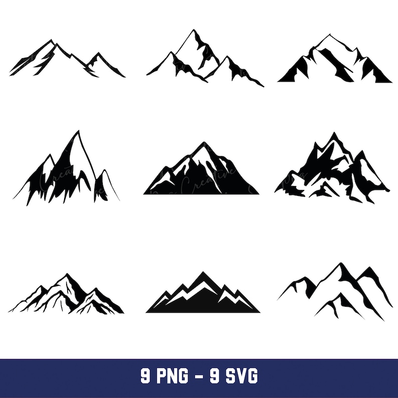 Mountain SVG Bundle Mountain Silhouette SVG Hills Svg - Etsy