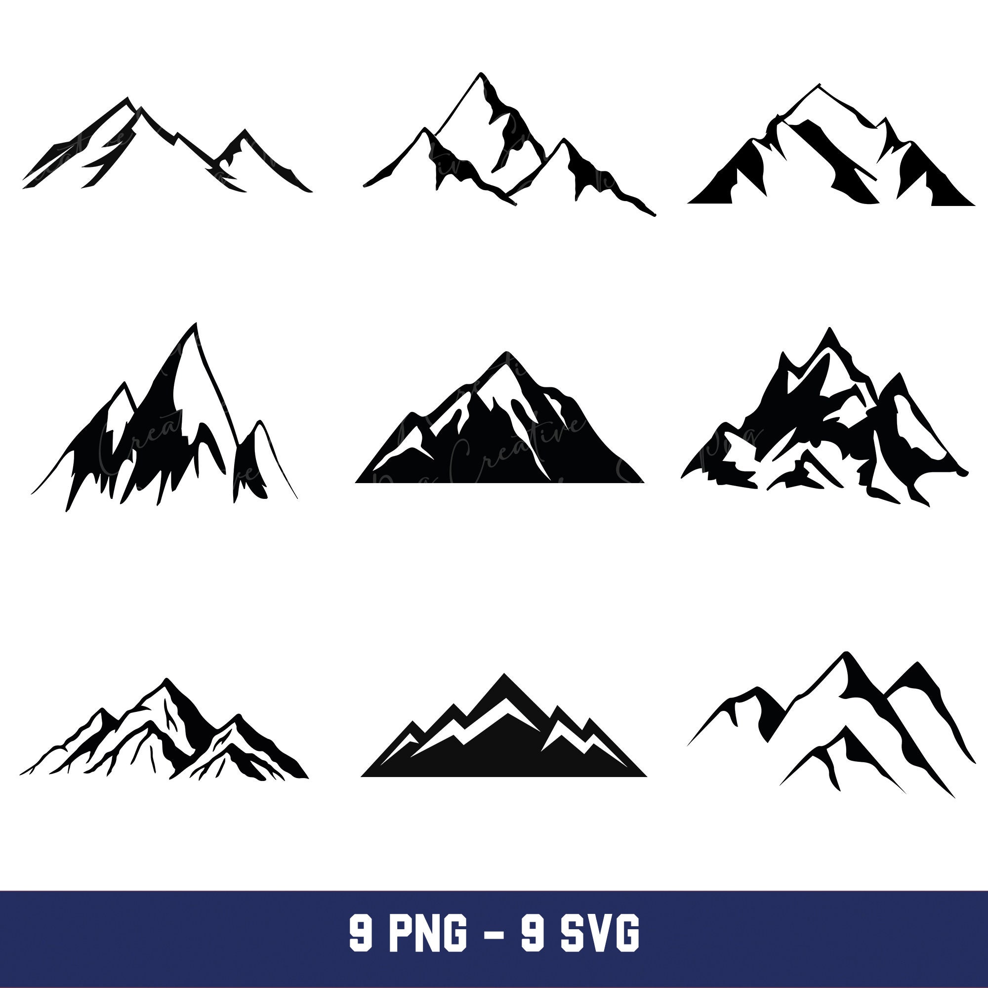 Mountain SVG Bundle Mountain Silhouette SVG Hills Svg - Etsy