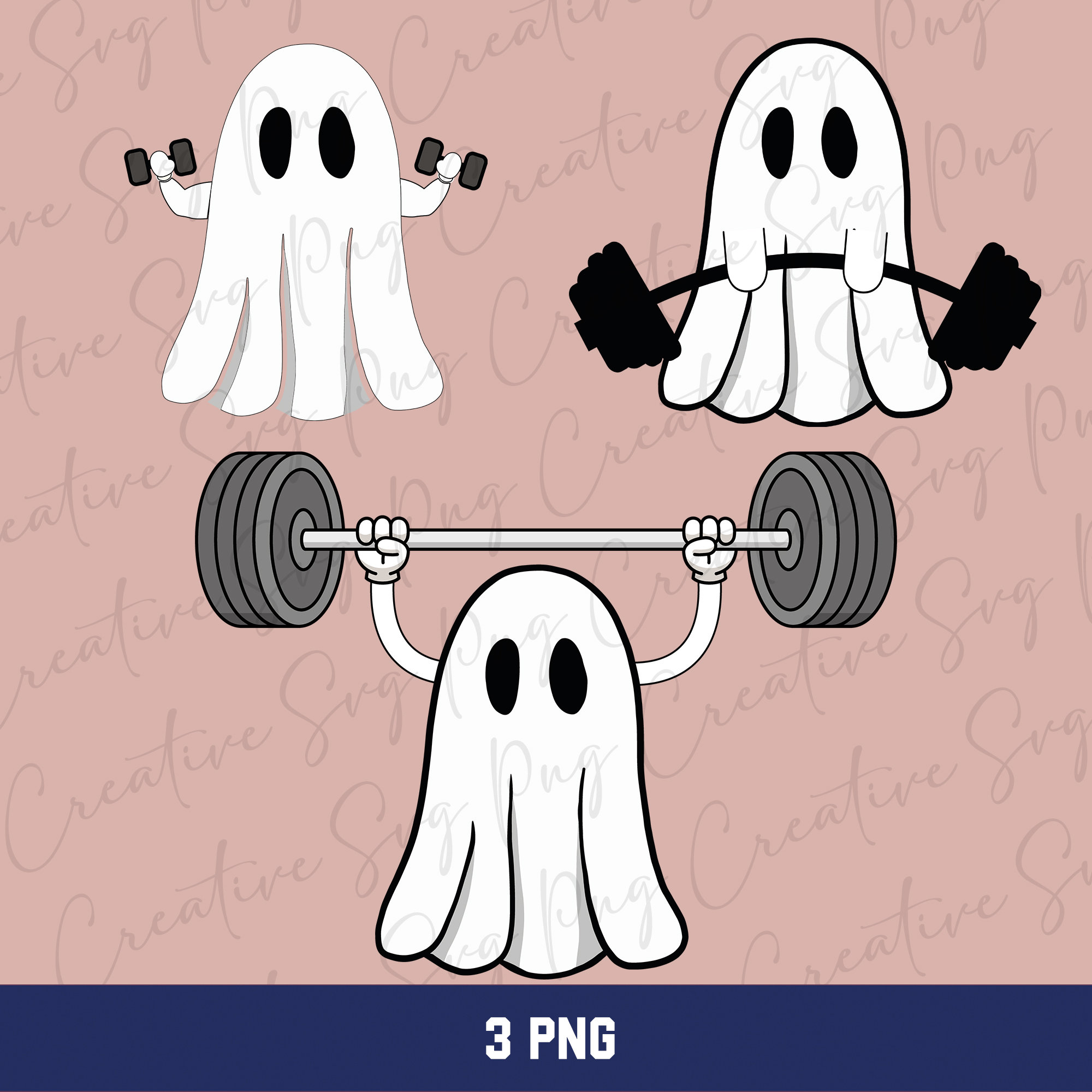 Dead Lift Ghost Png, Halloween Gym Ghost Png, Weightlifting Ghost Png ...
