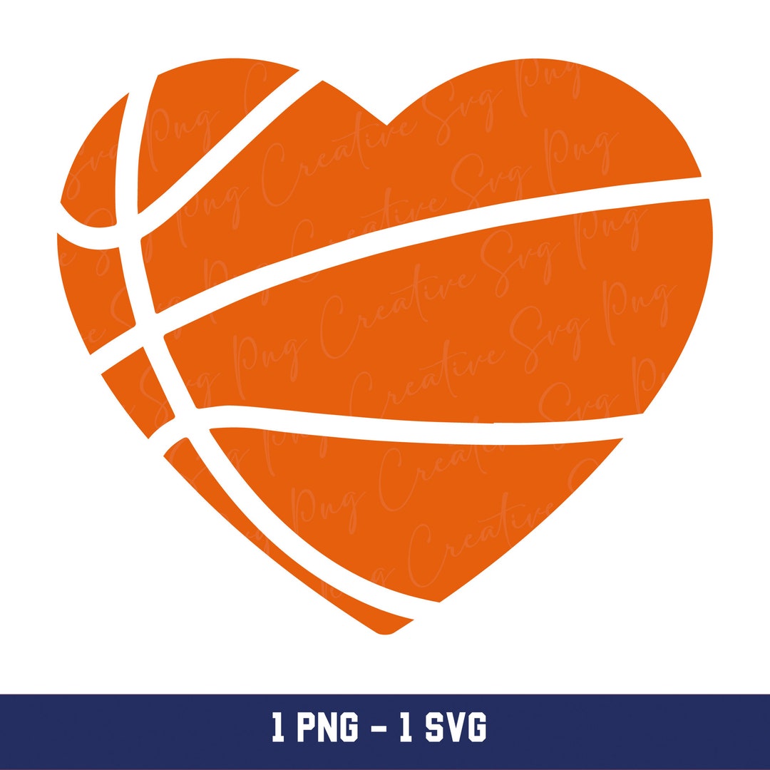 Basketball Heart Svg, Basketball Heart Png - Etsy