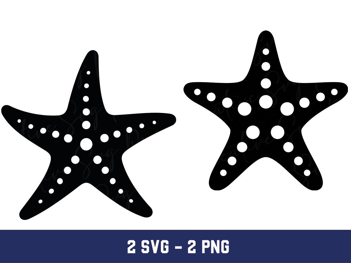 Starfish SVG PNG: Tropical Ocean Beach Vacation Clipart (digital ...