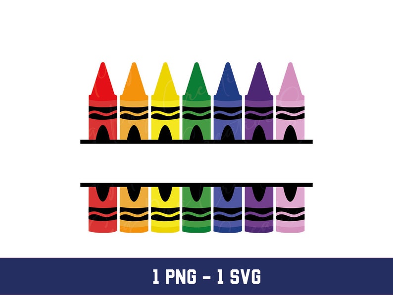 Crayon Split Png Crayon Split Svg Crayon Split Monogram - Etsy