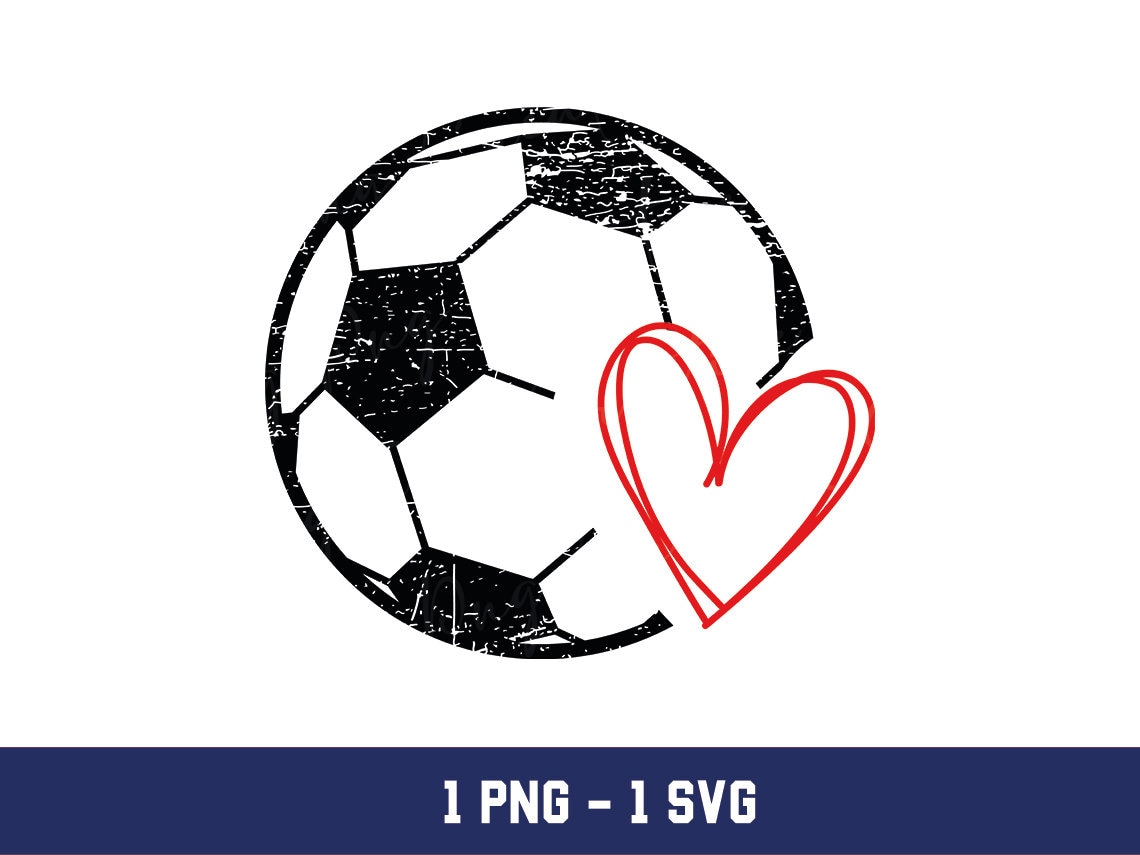 Soccer Ball With Heart Png, Soccer Ball With Heart Svg - Etsy