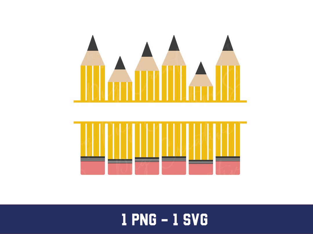 Pencil Split Png, Pencil Split Svg, Pencil Split Monogram - Etsy