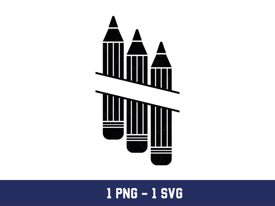 Pencil Split Png, Pencil Split Svg, Pencil Split Monogram - Etsy