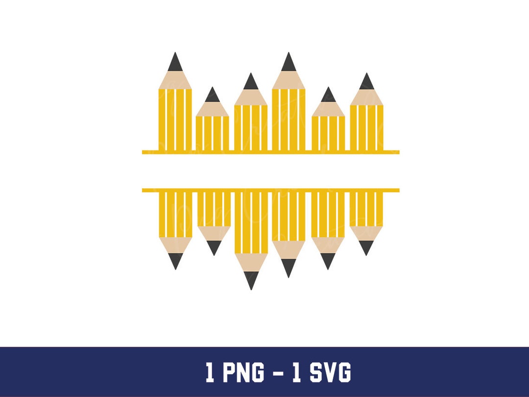 Pencil Split Png, Pencil Split Svg, Pencil Split Monogram - Etsy