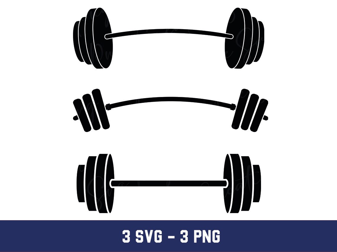 Barbell SVG PNG: Power Lifting Weights Clipart (digital Download) - Etsy