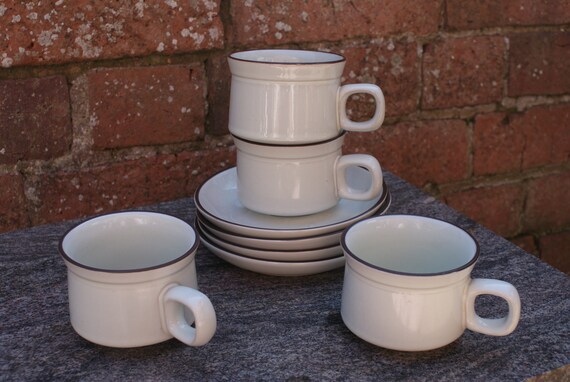 Vintage Denby Summit Celedon Cups et soucoupes x 4 - Etsy France
