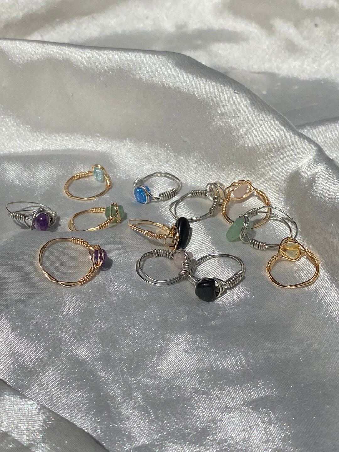 Crystal Rings, Wire Wrapped Rings, Stone Rings - Etsy