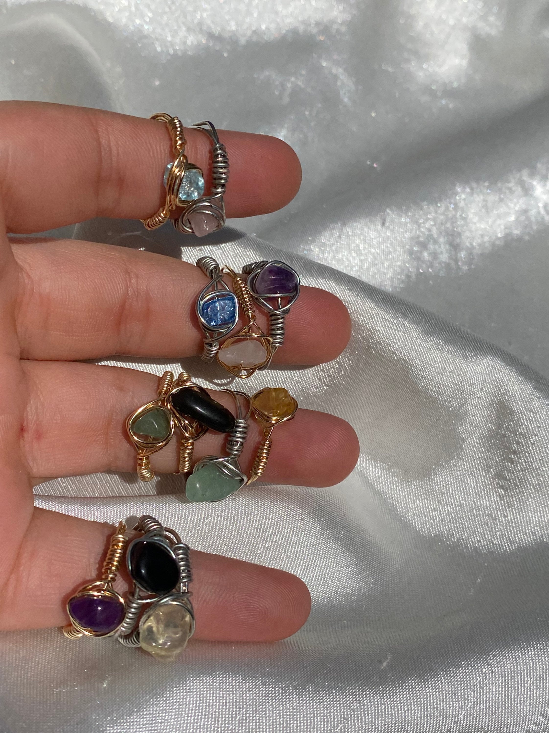 Crystal Rings, Wire Wrapped Rings, Stone Rings - Etsy