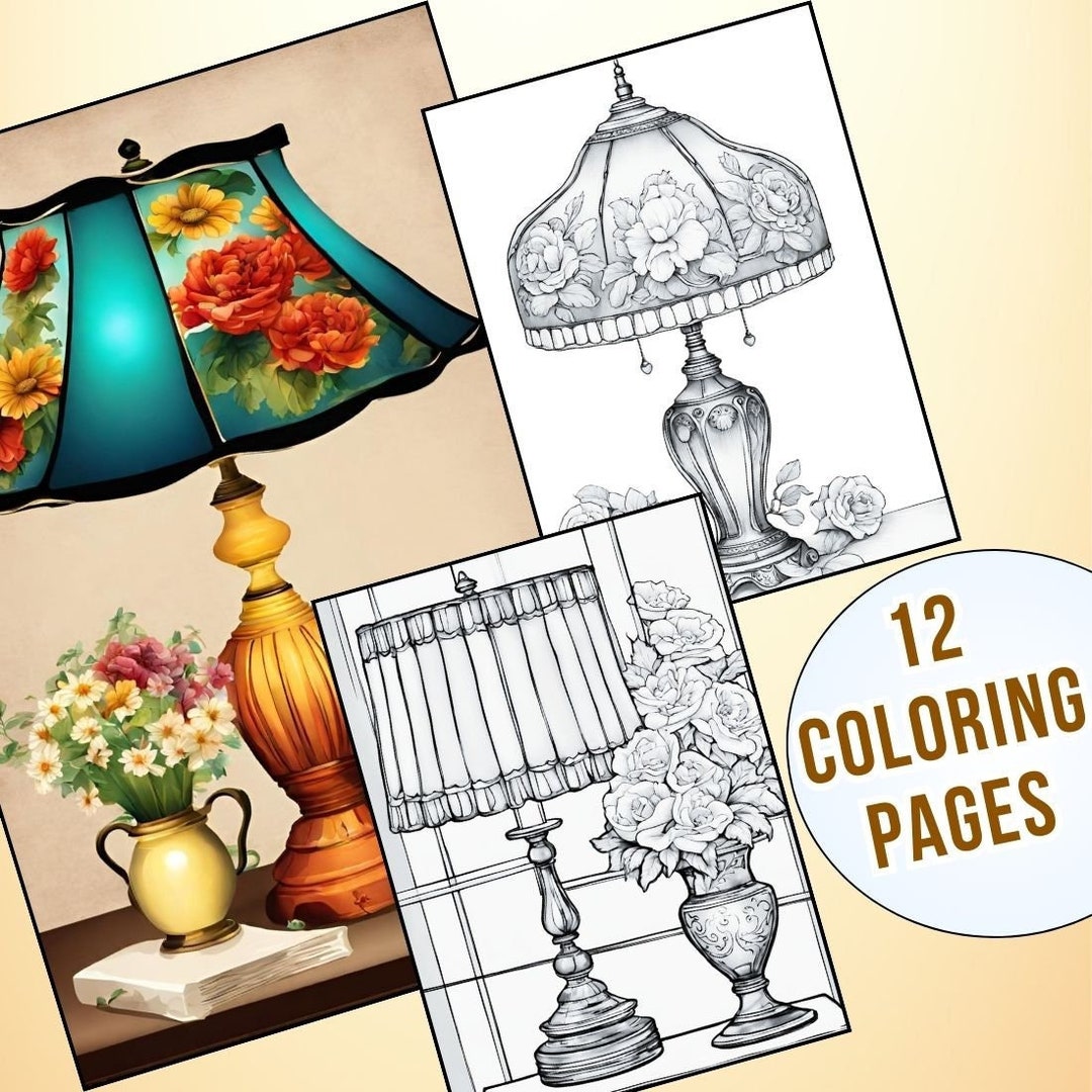 Vintage Lamp Coloring Pages for Adults Old Fashioned Vintage Coloring ...