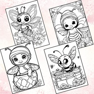 Cute Honey Bee Coloring Pages for Kids Sweet Bees Printable Coloring ...