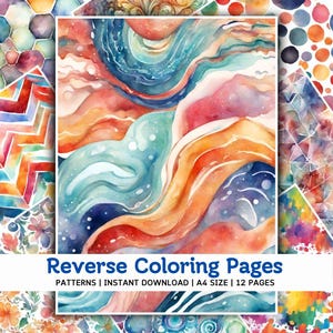 Unique Reverse Coloring Pages Pattern Reverse Coloring Book Intricate ...