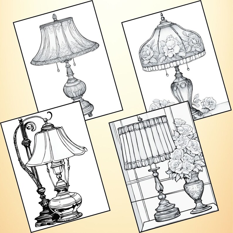 Vintage Lamp Coloring Pages for Adults Old Fashioned Vintage Coloring ...