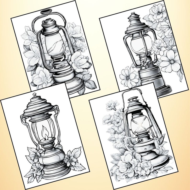 Vintage Lamp Coloring Pages for Adults Old Fashioned Vintage Coloring ...