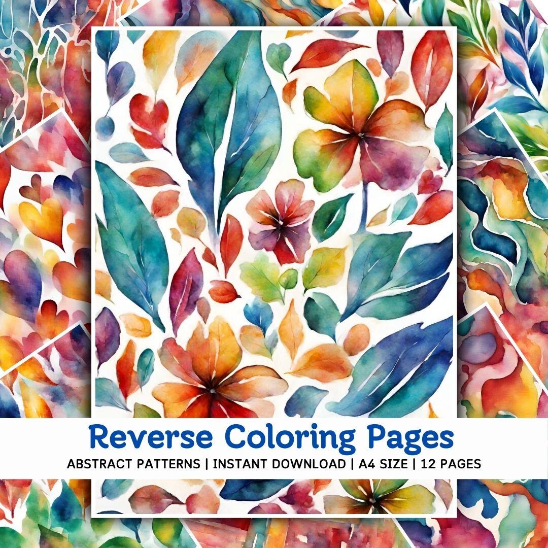 Abstract Patterns Reverse Coloring Pages Stress Relief Printable ...