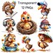 Cute Turkey Clipart Bundle Cartoon Turkey Clipart Funny Turkey Baby PNG ...