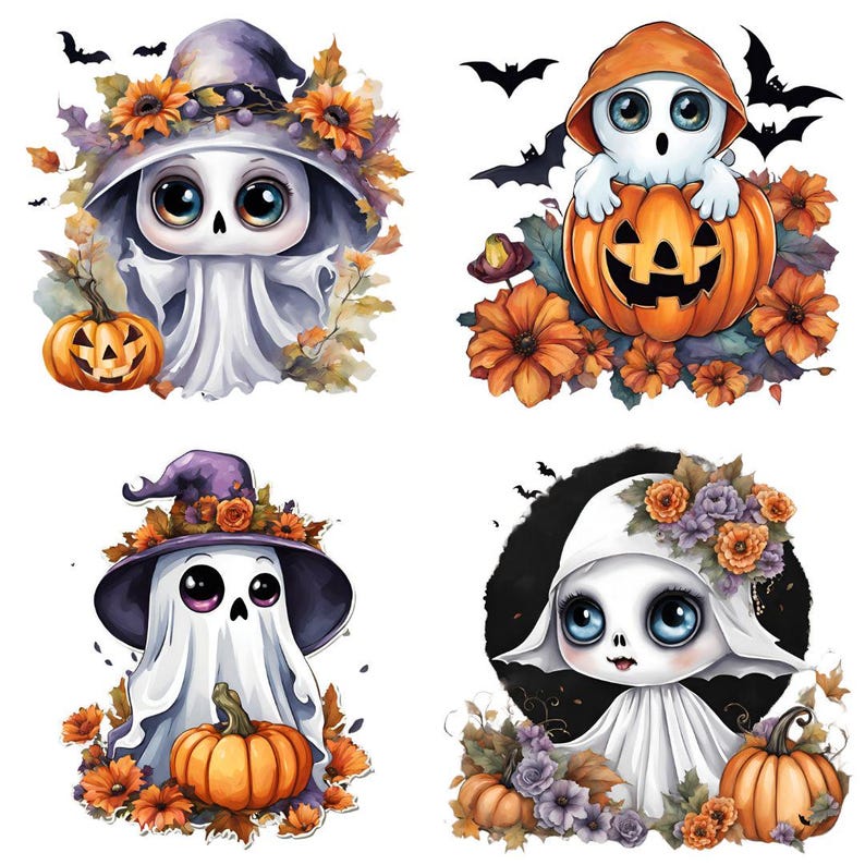 Cute Ghost PNG Clipart Funny Halloween PNG Digital Download Cute ...