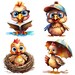 Cute Turkey Clipart Bundle Cartoon Turkey Clipart Funny Turkey Baby PNG ...