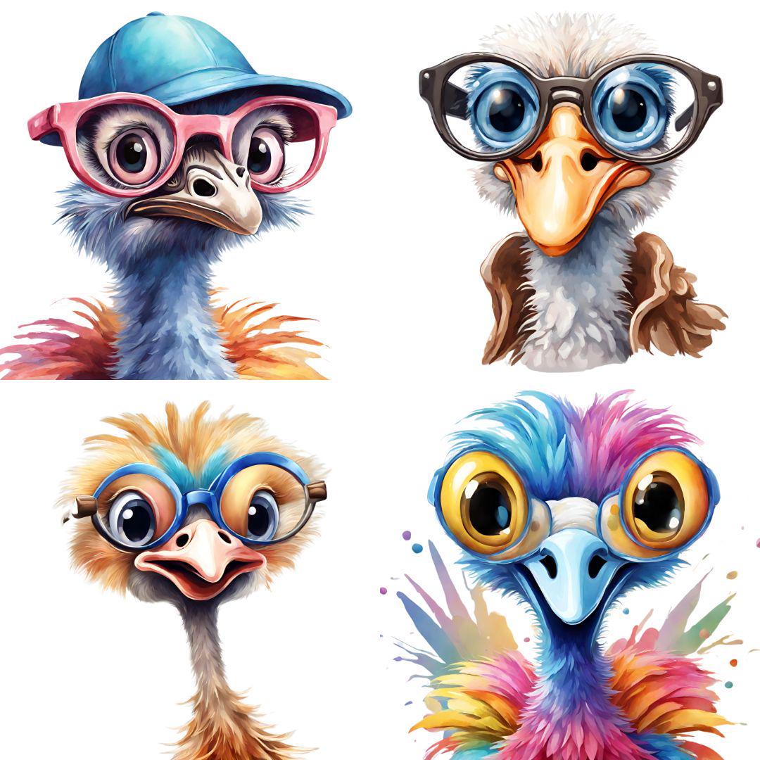 Funny Ostrich Clipart Cute Ostrich Clipart Funny Bird Clipart ...