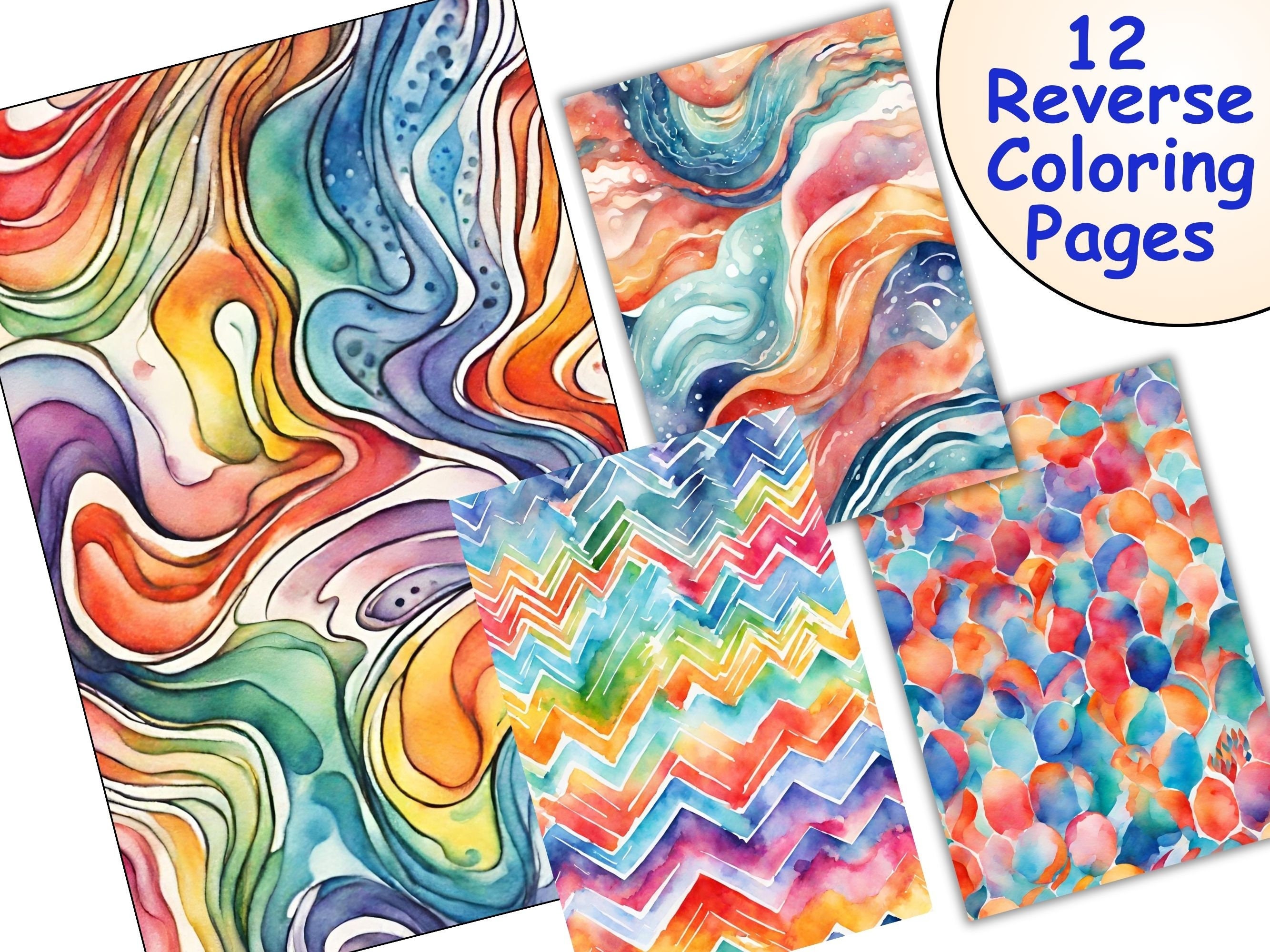 Unique Reverse Coloring Pages Pattern Reverse Coloring Book Intricate ...