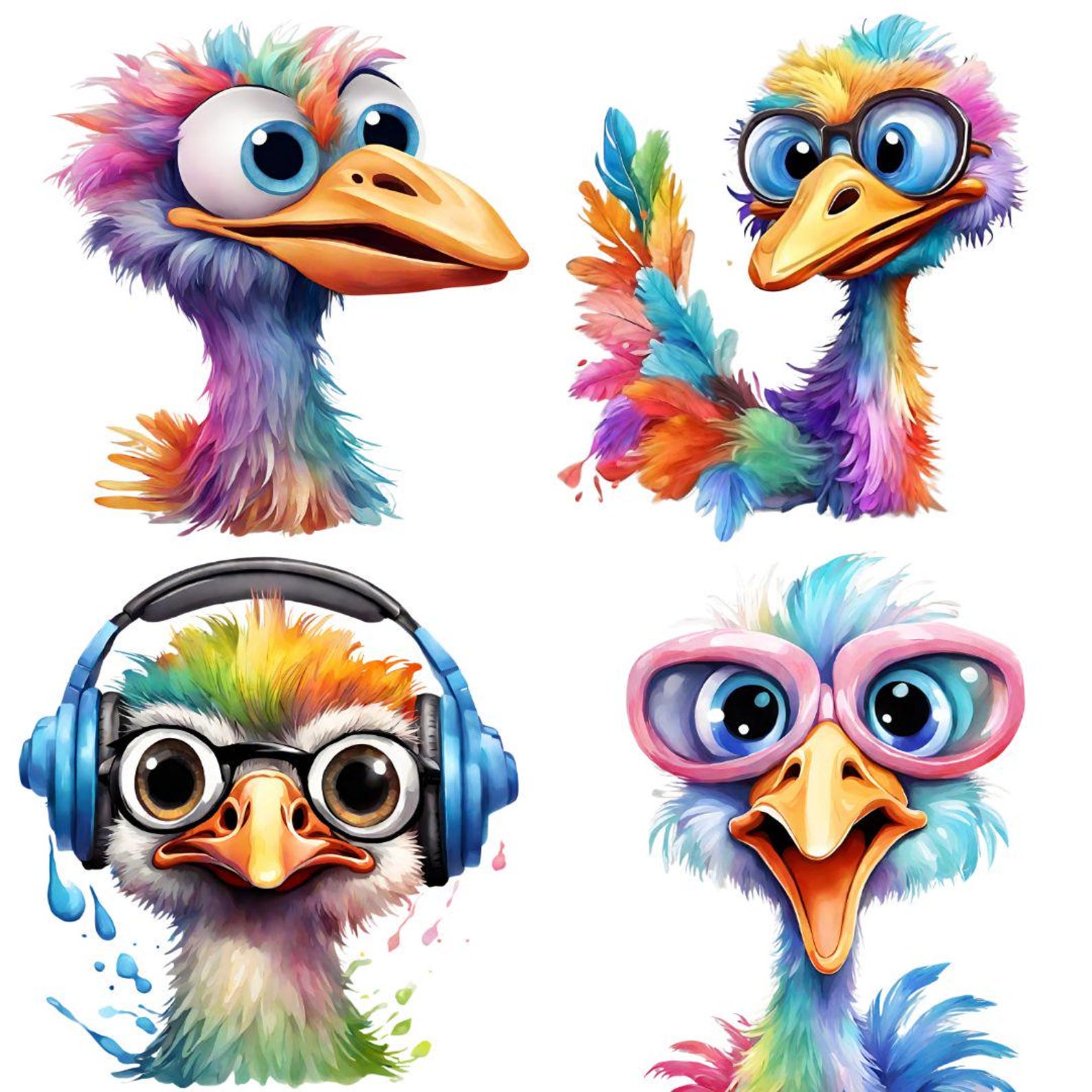 Funny Ostrich Clipart Cute Ostrich Clipart Funny Bird Clipart ...