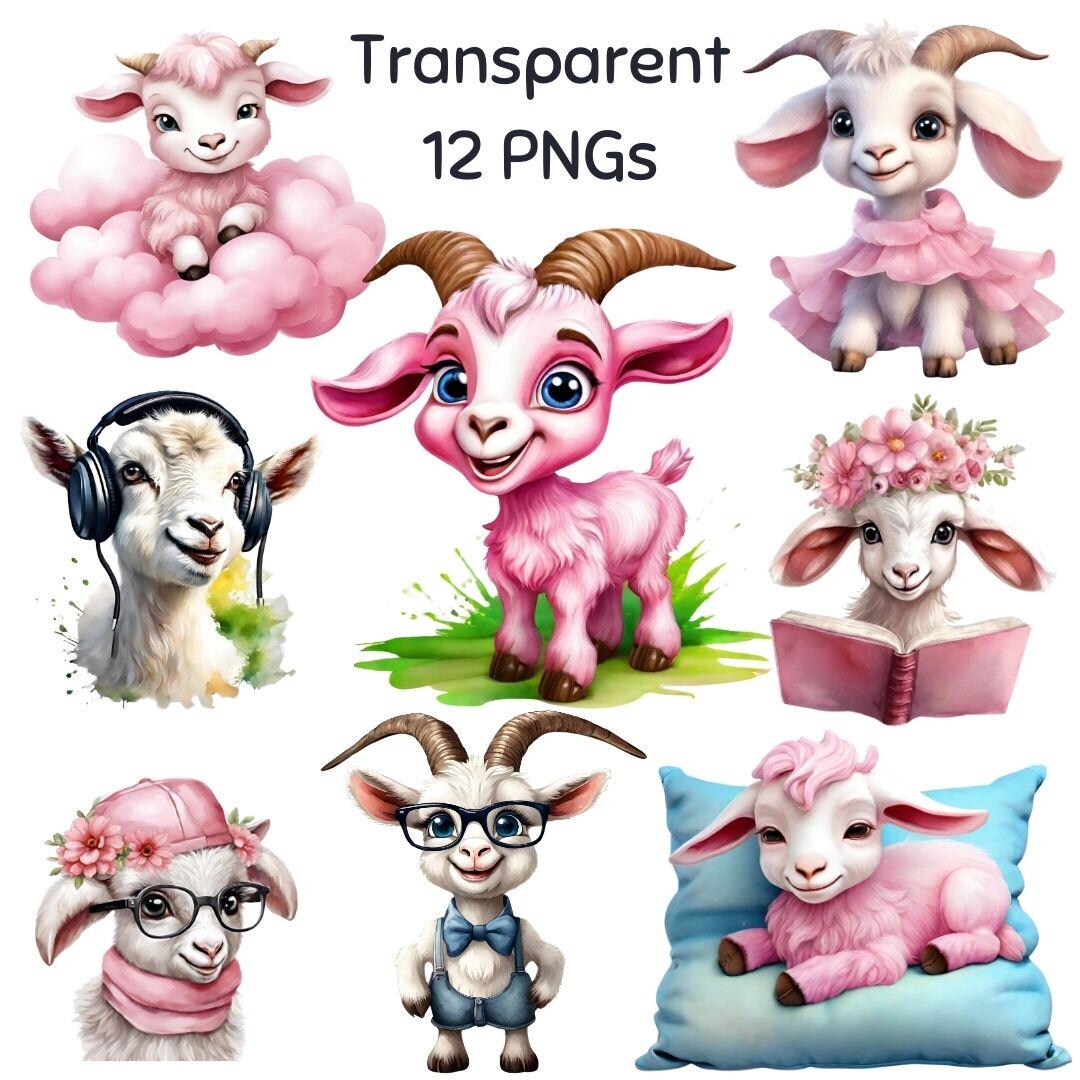 Cute Goat Clipart Cute Farm Animals Little Goat Art Nursery Decor Image ...