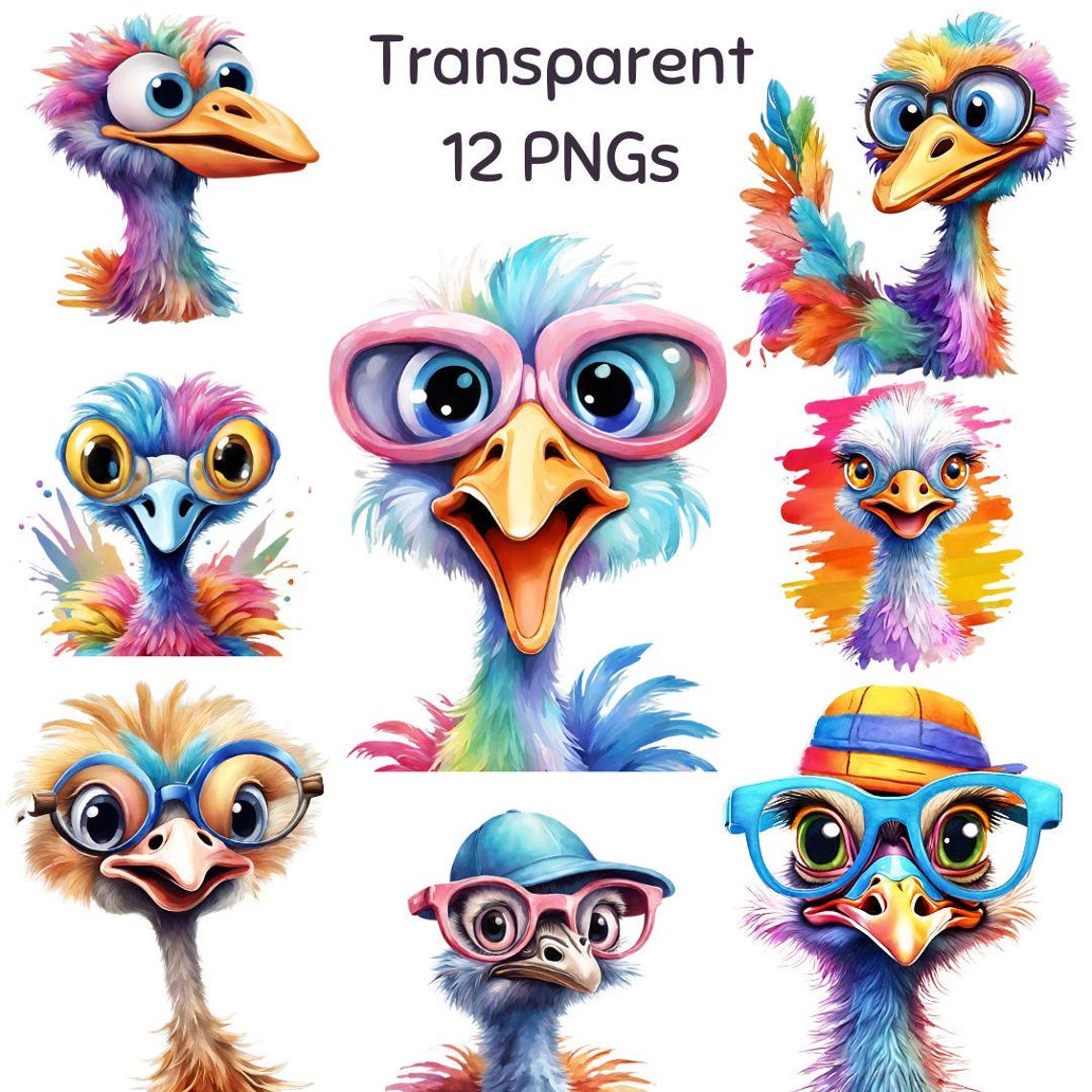 Funny Ostrich Clipart Cute Ostrich Clipart Funny Bird Clipart ...