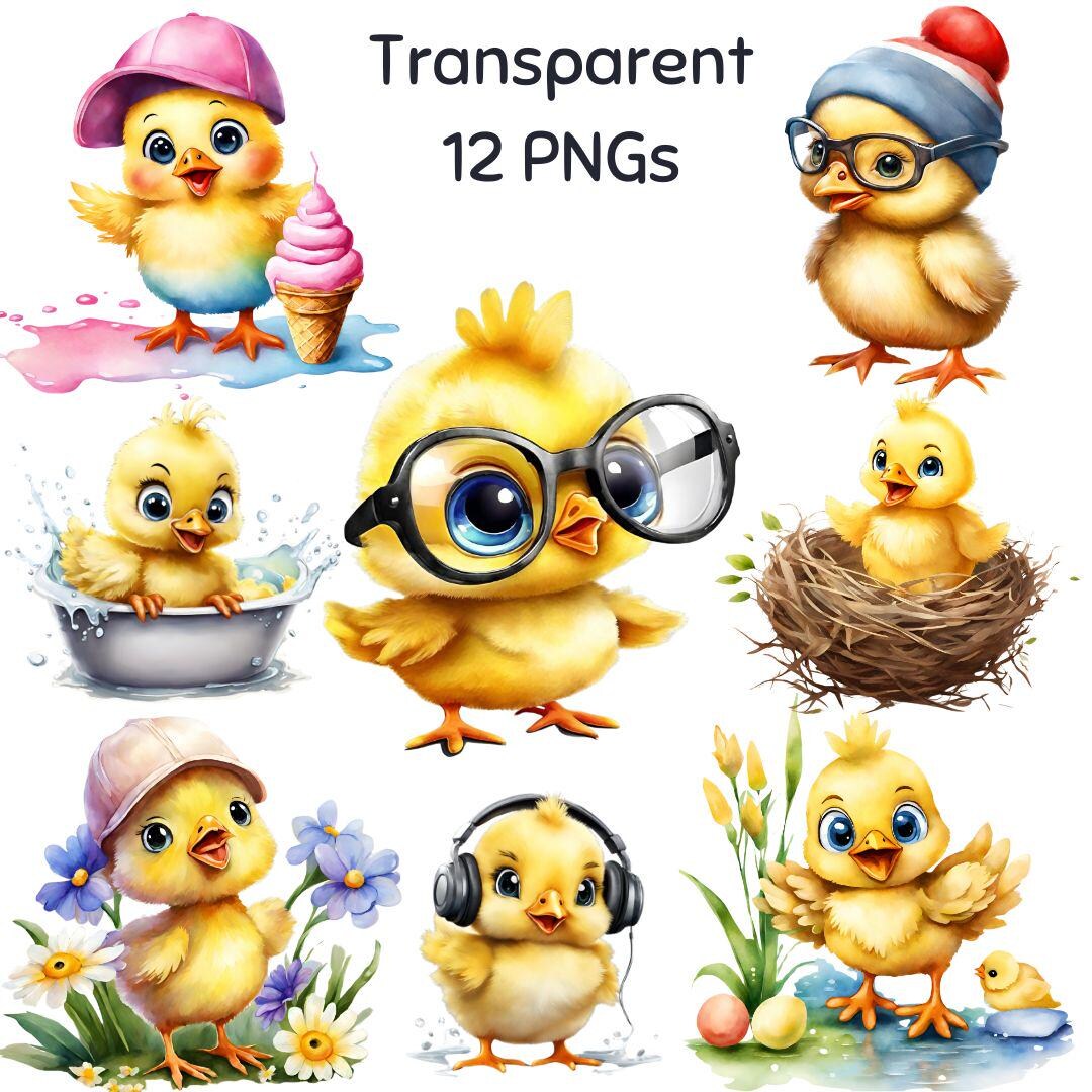 Little Chick Clipart Bundle Cute Chick Clipart Cute Chicken Baby Shower ...