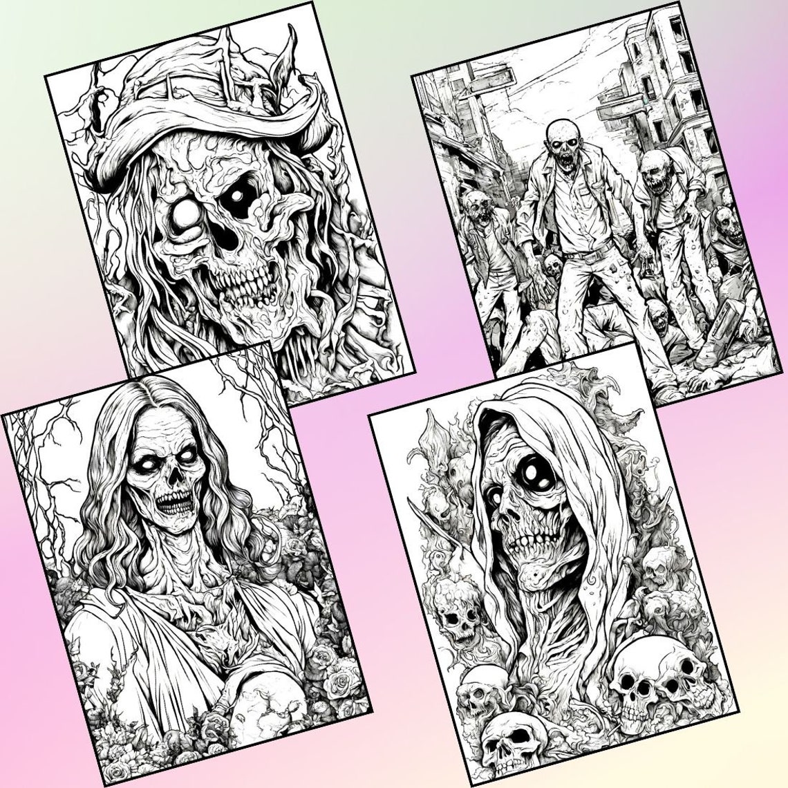 Detailed Horror Coloring Pages for Adults Creepy Scary Coloring Book ...