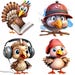 Cute Turkey Clipart Bundle Cartoon Turkey Clipart Funny Turkey Baby PNG ...