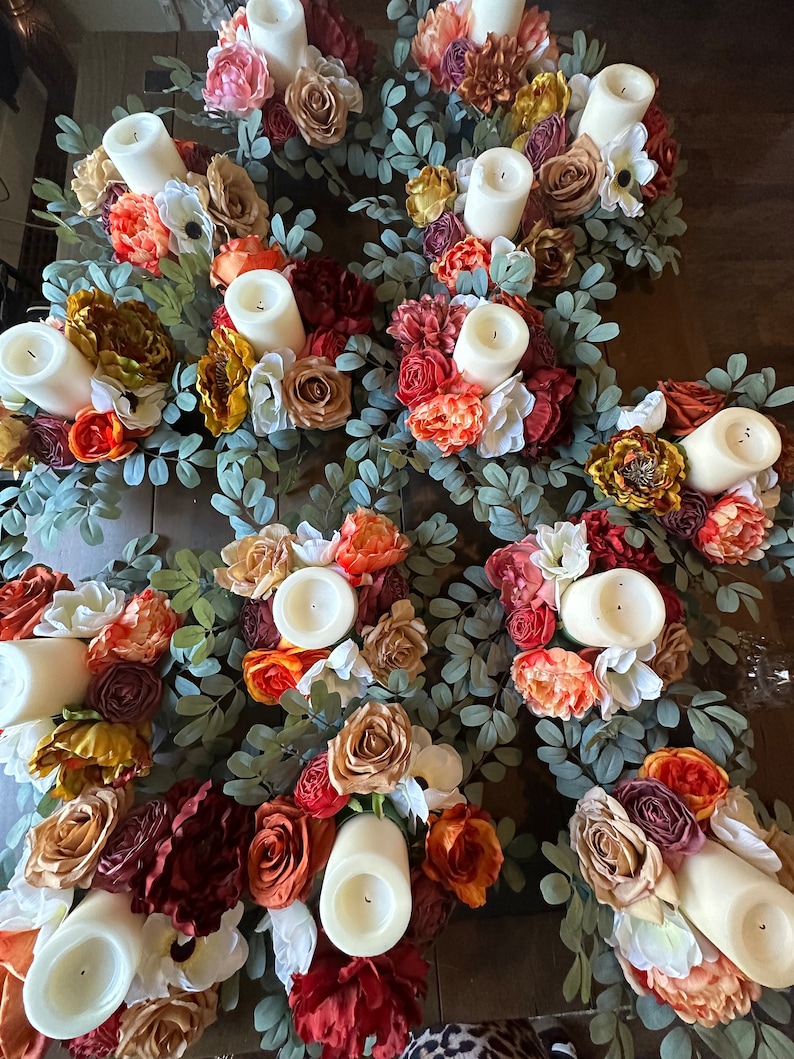 Floral Candle Holder Centerpieces Set of 15 - Etsy