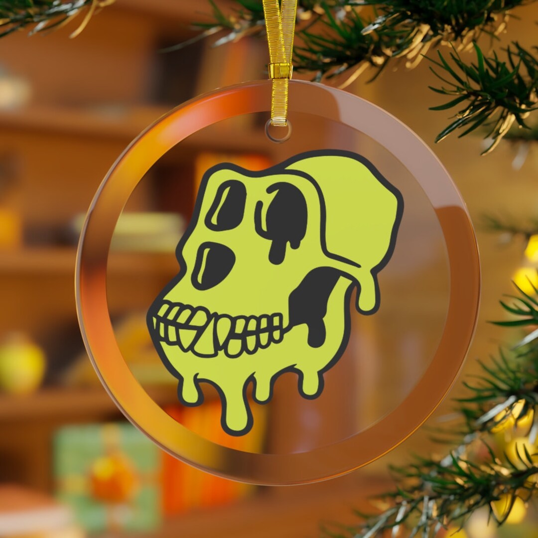 Mutant Ape Yacht Club MAYC Skull Logo NFT Glass Ornament - Etsy