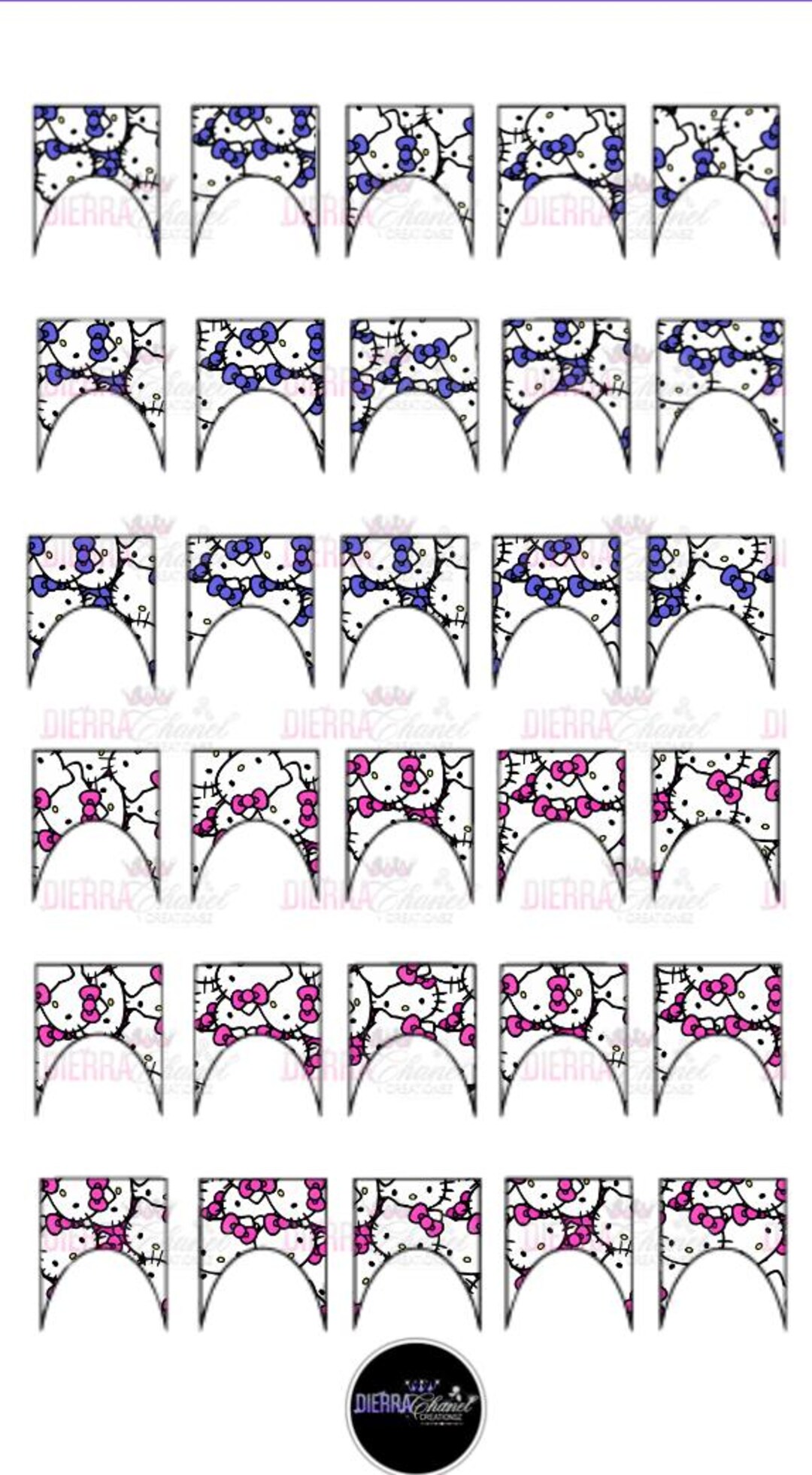 Hello Kitty Nail Decals: Blueberry Kitty Kisses Press-on Stickers - Etsy