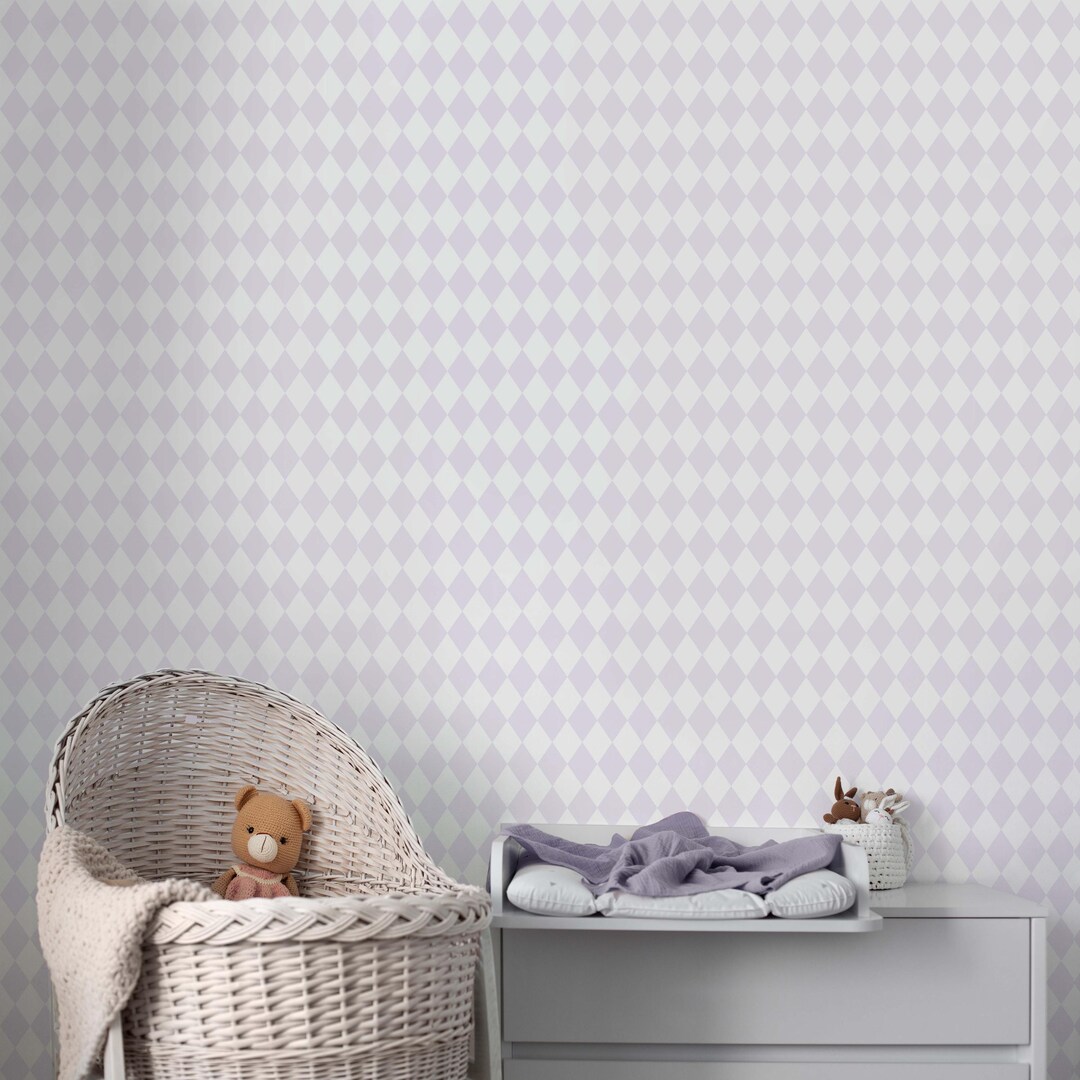 Pastel Purple Rhombus Peel and Stick Wallpaper - Elegant Classic ...