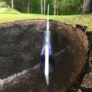 Hand Forged Serrated Chopper Sword With Beautiful Purple Acrylic Handle ...