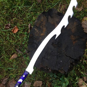 Hand Forged Serrated Chopper Sword With Beautiful Purple Acrylic Handle ...