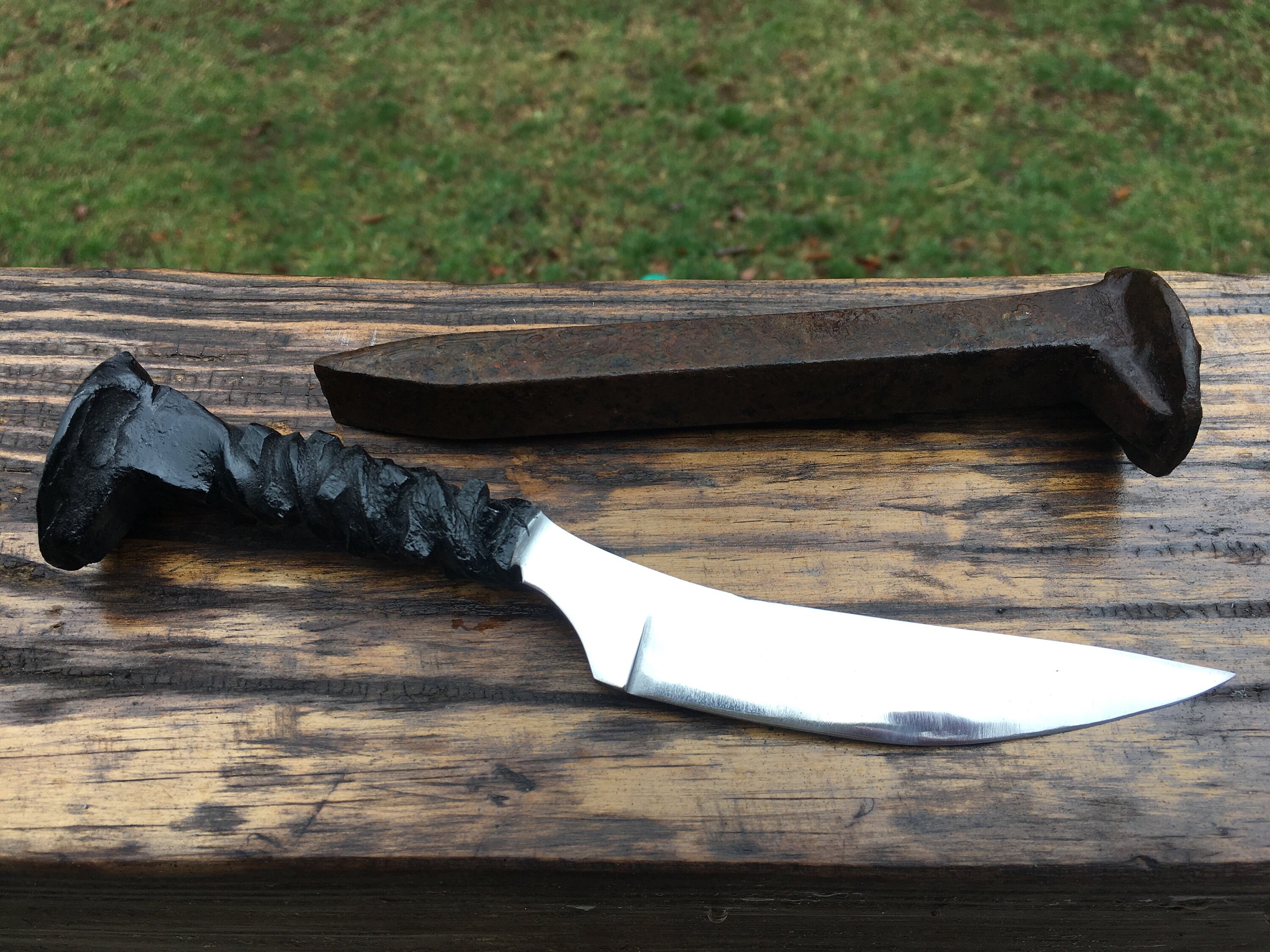 Knives Cutlery & Knives Twisted Railroad Spike Knife Home & Living etna ...