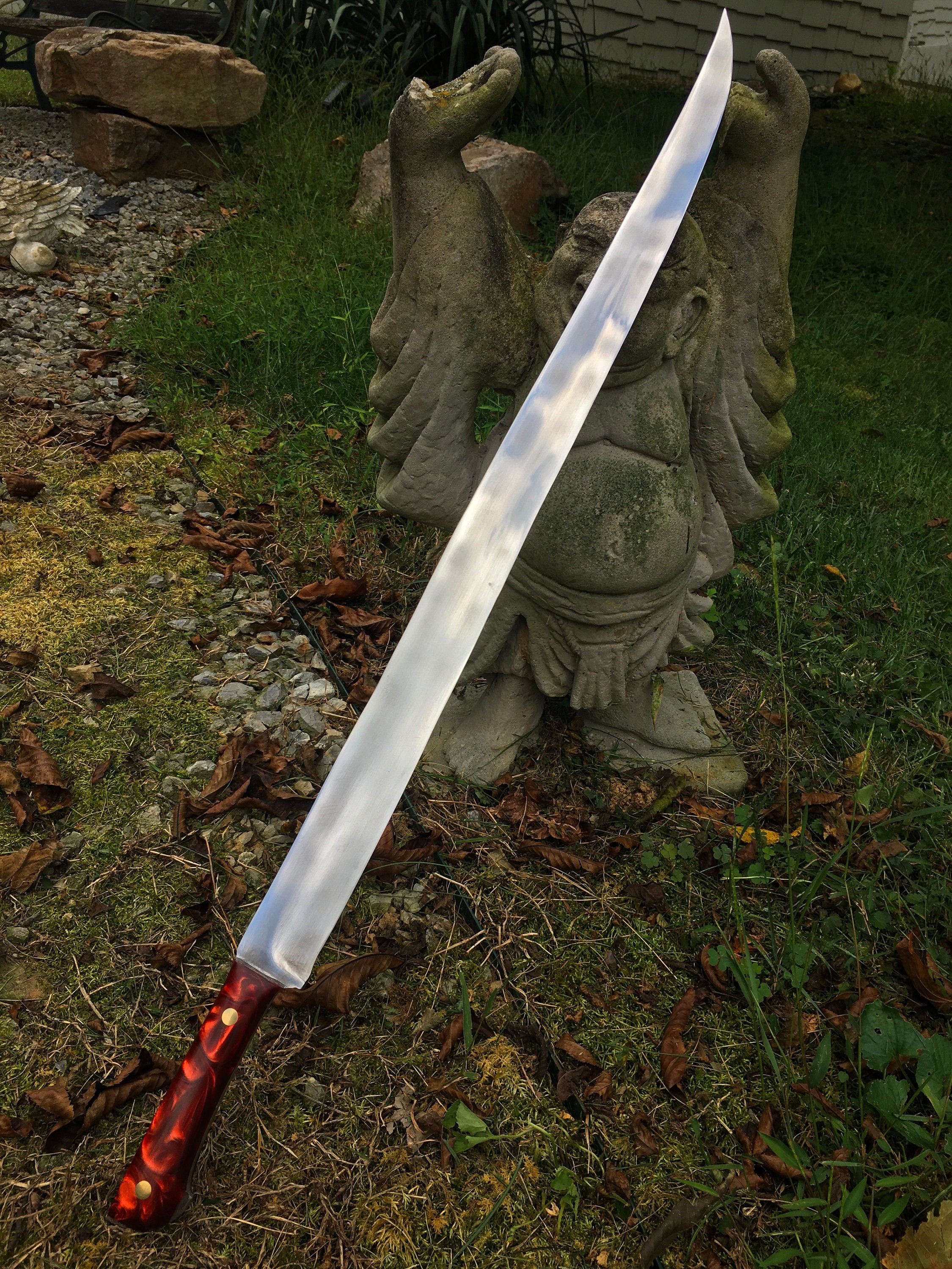 Hand Forged Khyber Sword With Red Acrylic Handle - Etsy