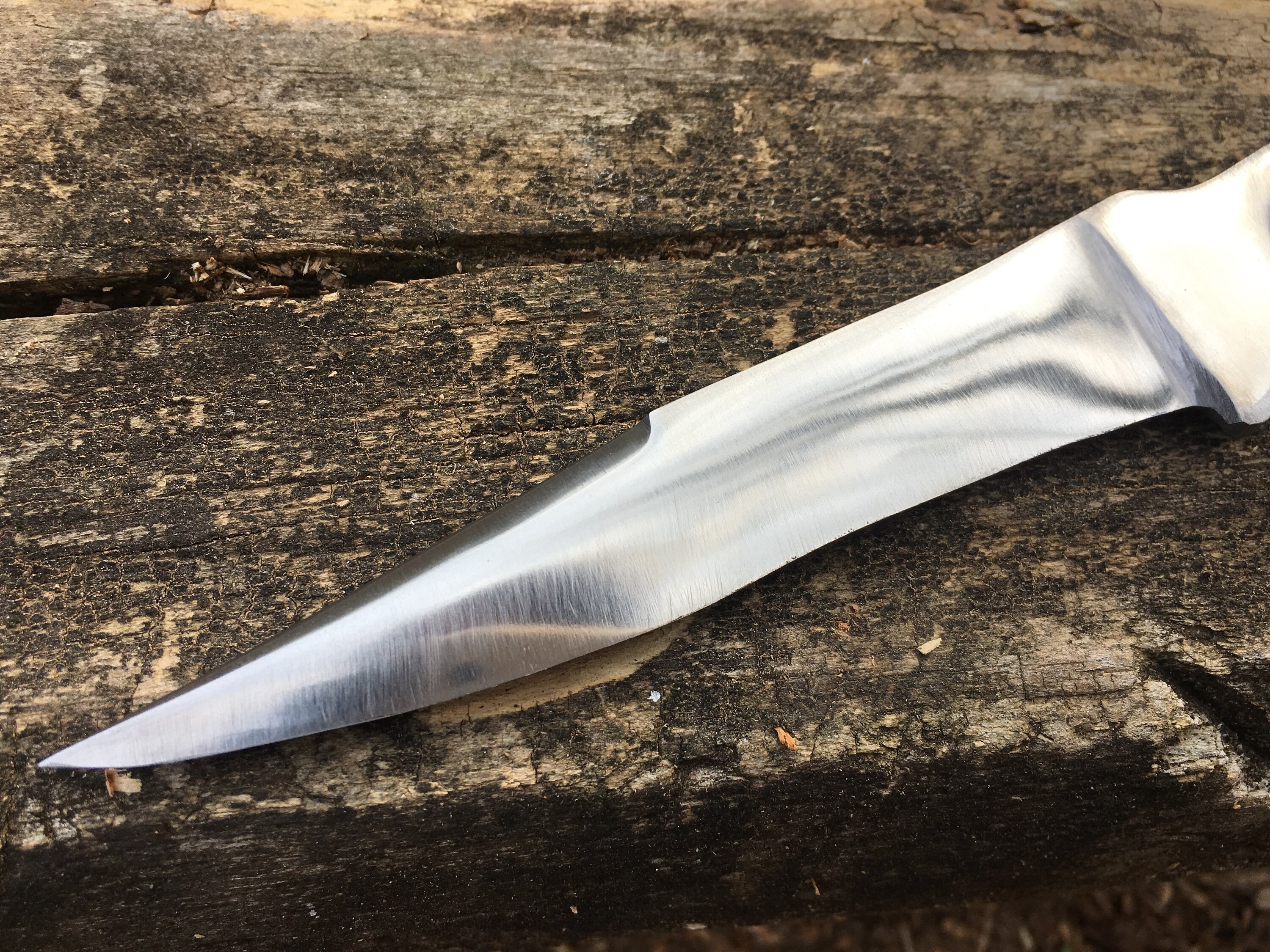 Large Neck Knife With keyhole Handle With Custom Made Black Leather ...