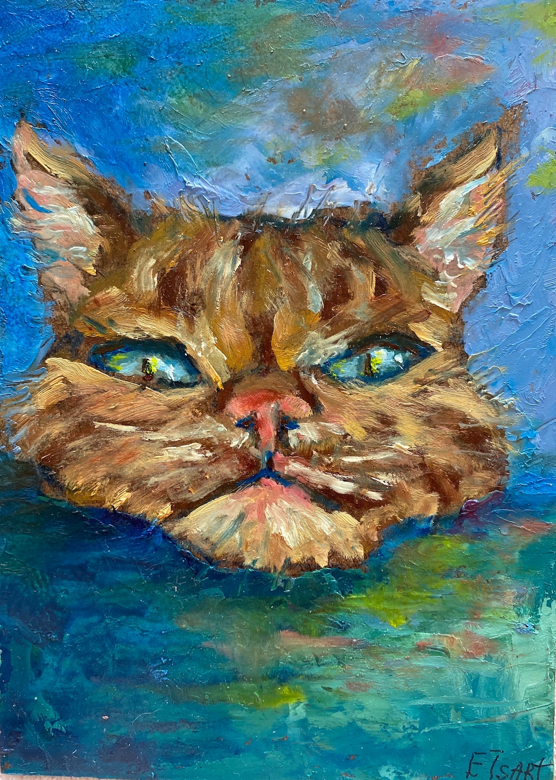 Original Painting Oil Painting Animal Painting Impasto Pallet Knife ...
