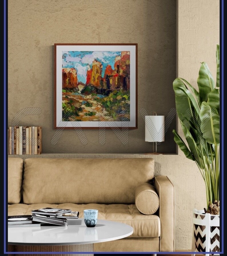 Original Painting , Oil Painting, Yosemite National Park, Impasto, Impressionism, Palette Knife ...