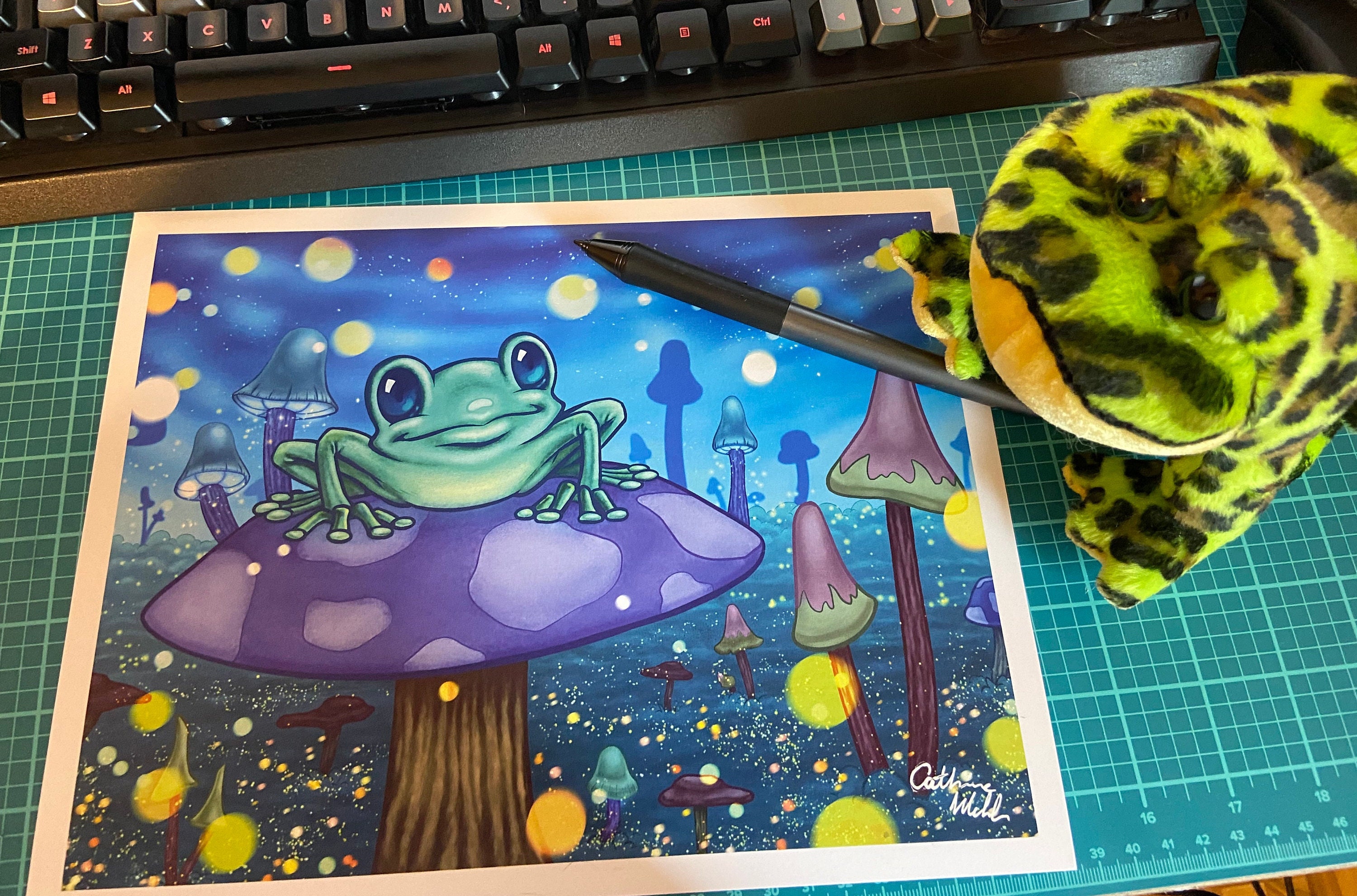 Frog Art Print, Mushroom Art Print, Frogcore Print, Wall Art, 11" X 8.5 ...