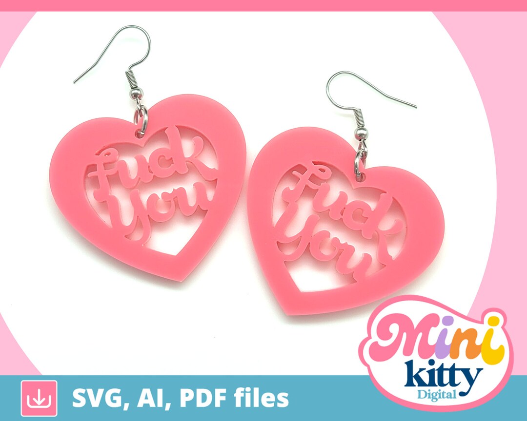 F: You Heart Ohrringe DIGITAL DOWNLOAD Cut File PDF svg - Etsy Österreich