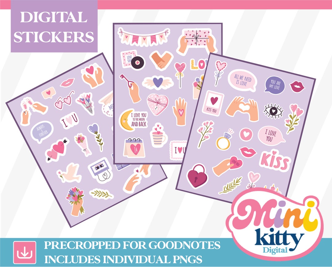 Printable or Digital Sticker Set - Valentine's Day - Digital Download ...
