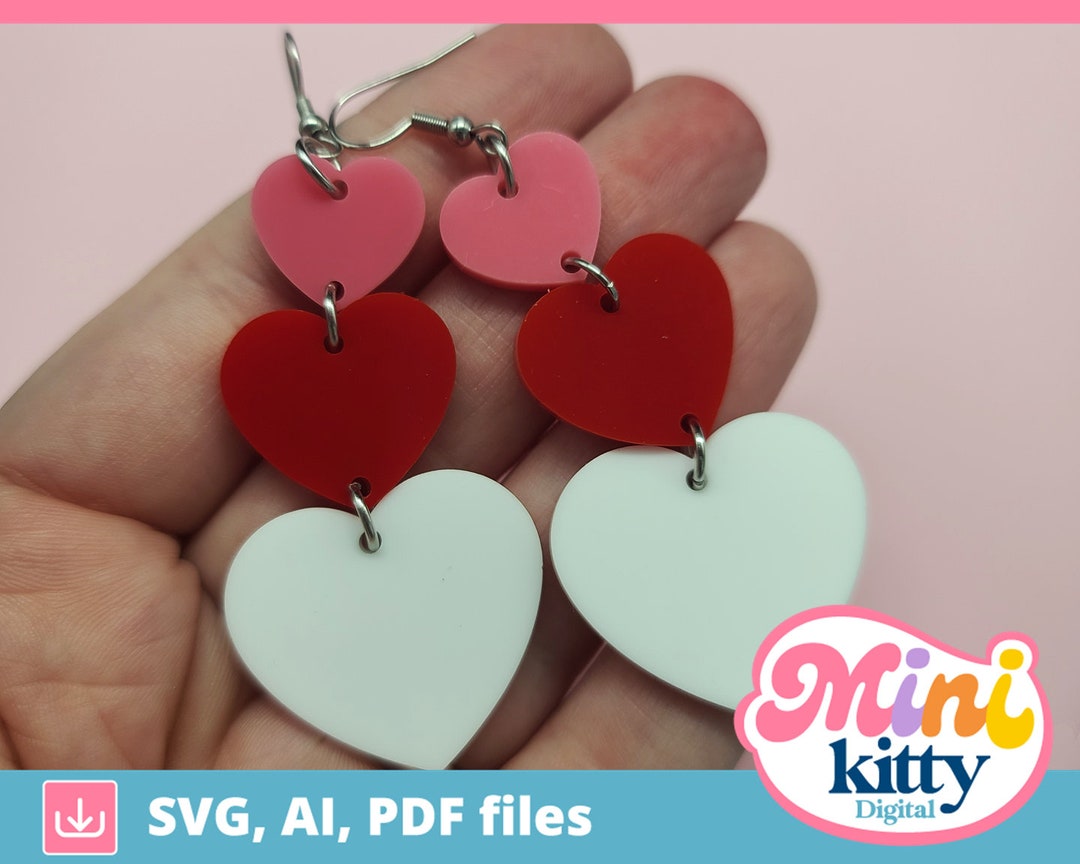 V-day Triple Hearts - DIGITAL DOWNLOAD - Cut File - PDF Svg - Etsy