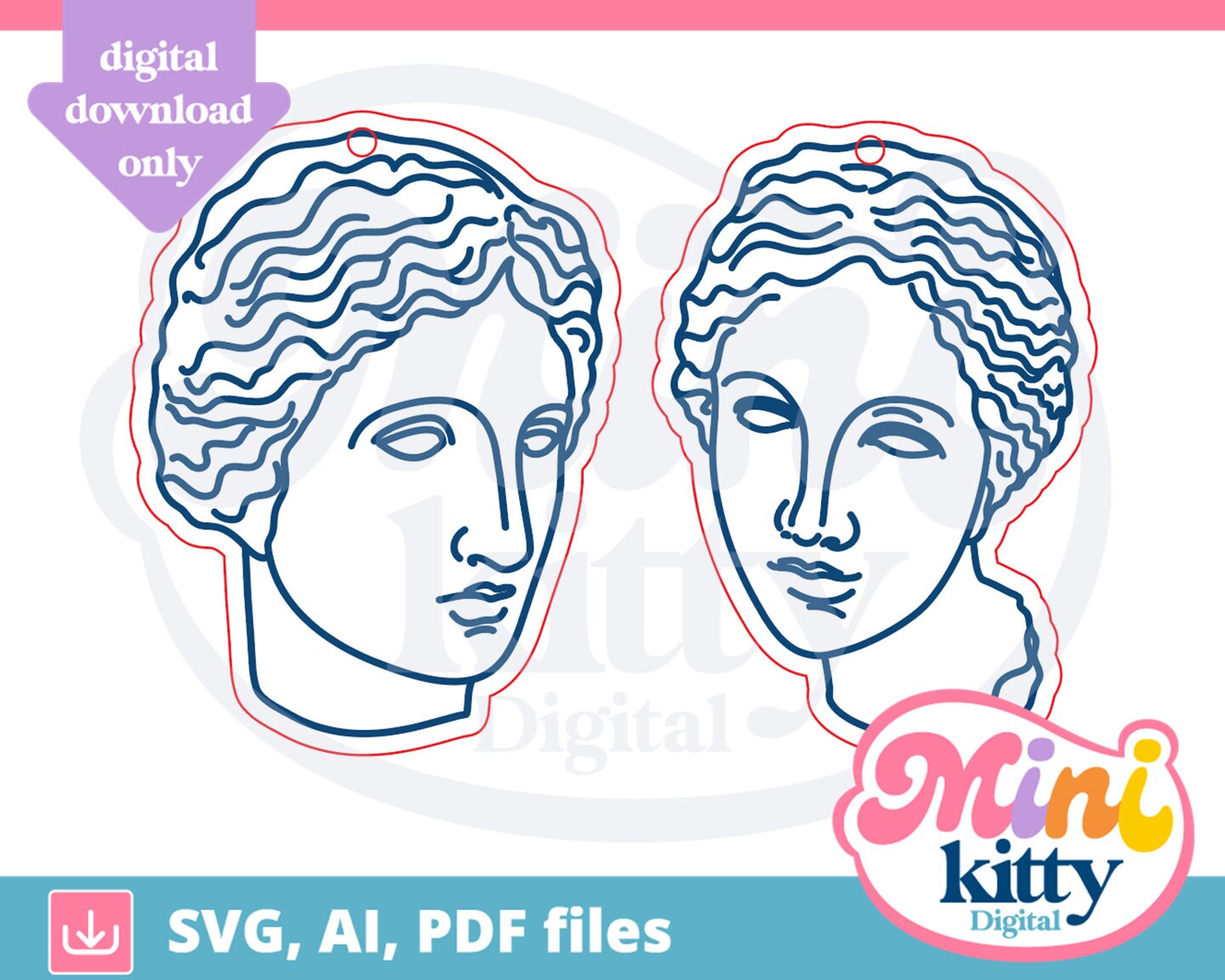 Greek God Statue Earrings - DIGITAL DOWNLOAD - Cut File - PDF Svg - Etsy