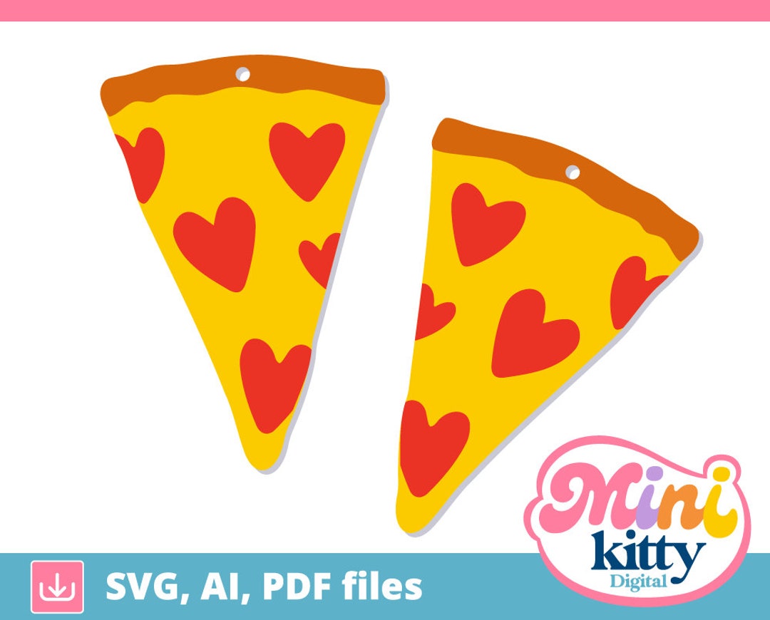 Pizza Slice With Hearts Earrings File - DIGITAL DOWNLOAD - Cut File ...