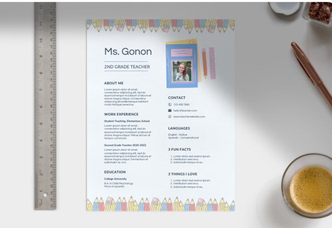 Meet the Teacher Template // School Supplies Themed Editable Canva ...